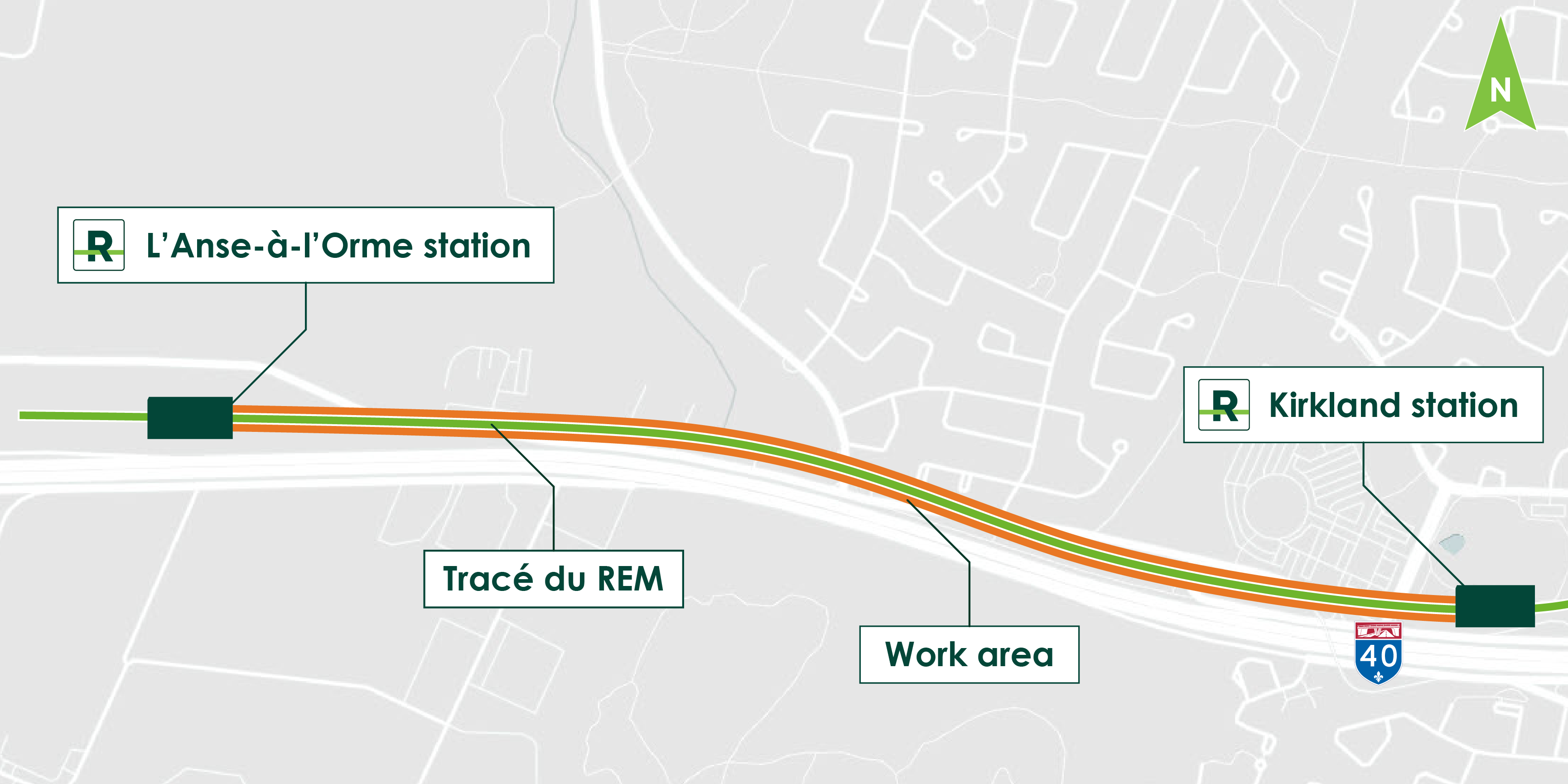Construction of the REM’s elevated structure and the L’Anse-à-l’Orme station | REM